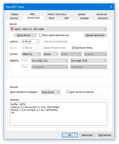 Handbuch: Setup/Soundcard – OpenMPT-Wiki