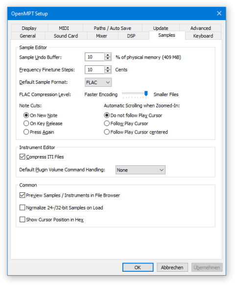 Handbuch: Setup/Samples – OpenMPT-Wiki