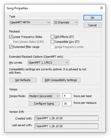 Handbuch: Song Properties – OpenMPT-Wiki